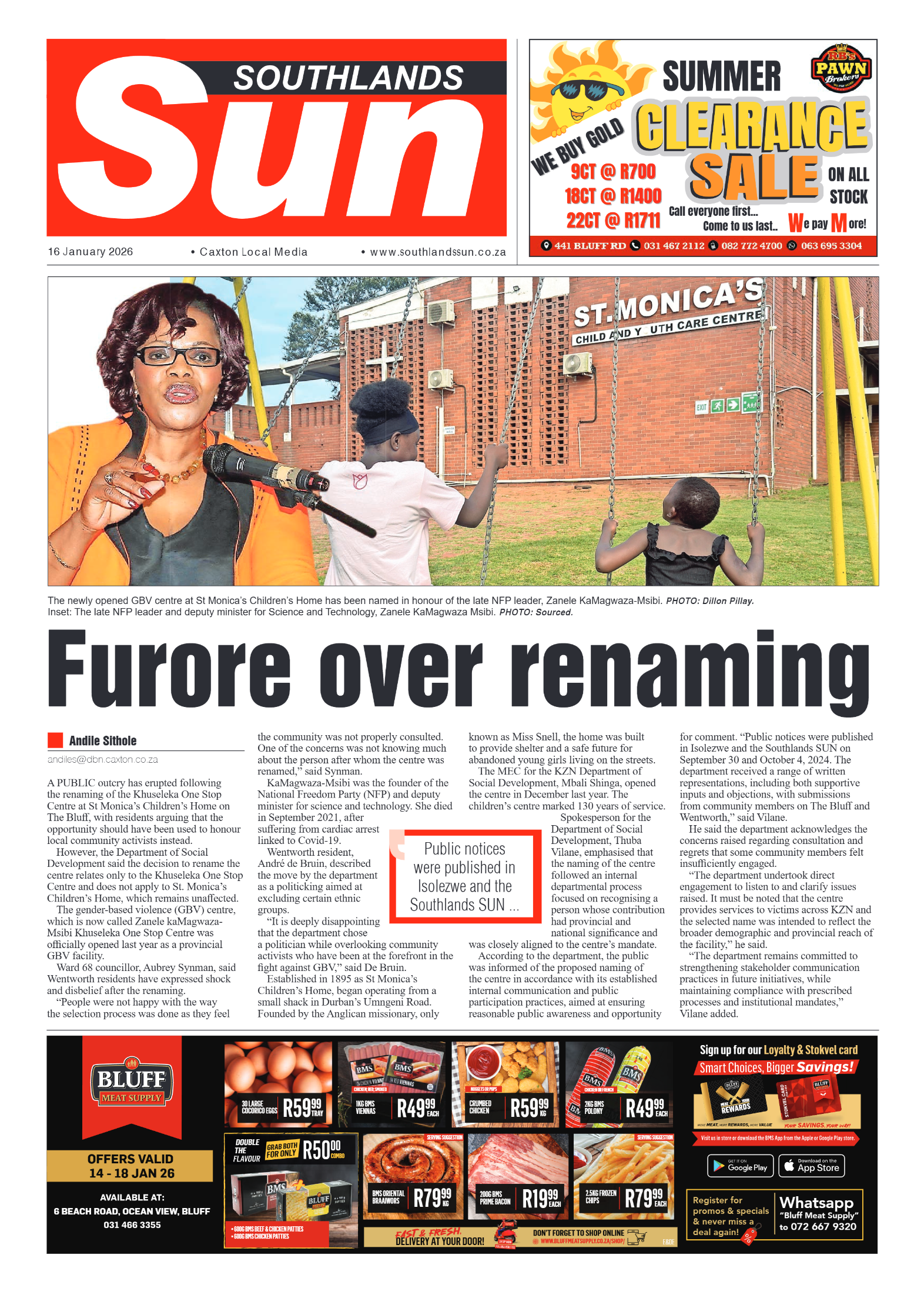 Southlands Sun 16 January 2026 | Southlands Sun